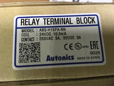 Autonics Relay Terminal Block, ABS-H16PA-NN, NOS, LG-287 | eBay