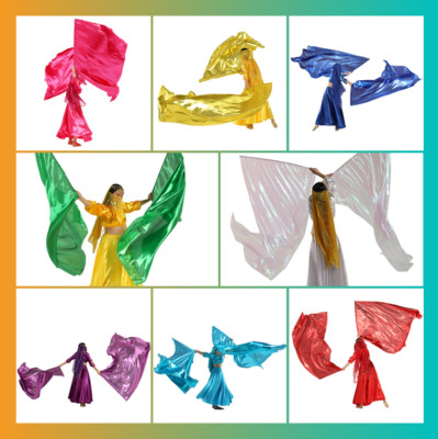 Dance Metallic Square Angle Worship Wing Flag Veil Praise Flag Belly ...