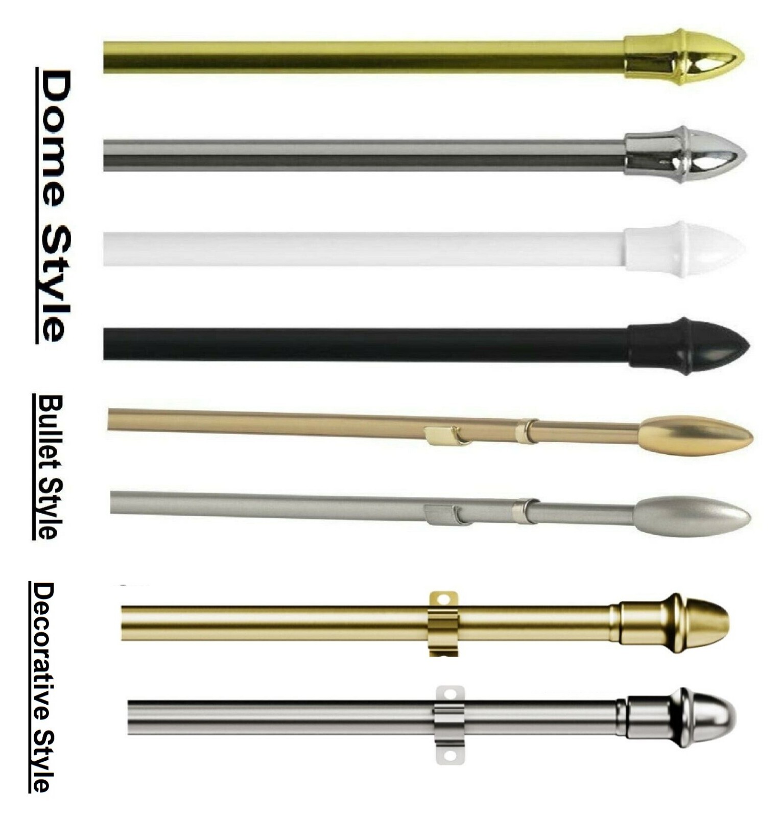 Extendable Telescopic Cafe Rod Pole Net Voile Metal Curtain Poles With ...