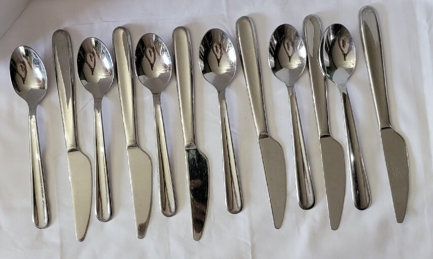 12 Pieces Gourmet Settings GS Silverware Flatware Stainless 6 Knives 6 ...