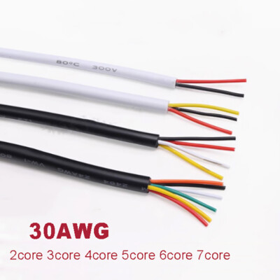 300V 30AWG 2/3/4/5/6/7/8/9/10 Core Automotive Cable Electrical Round ...