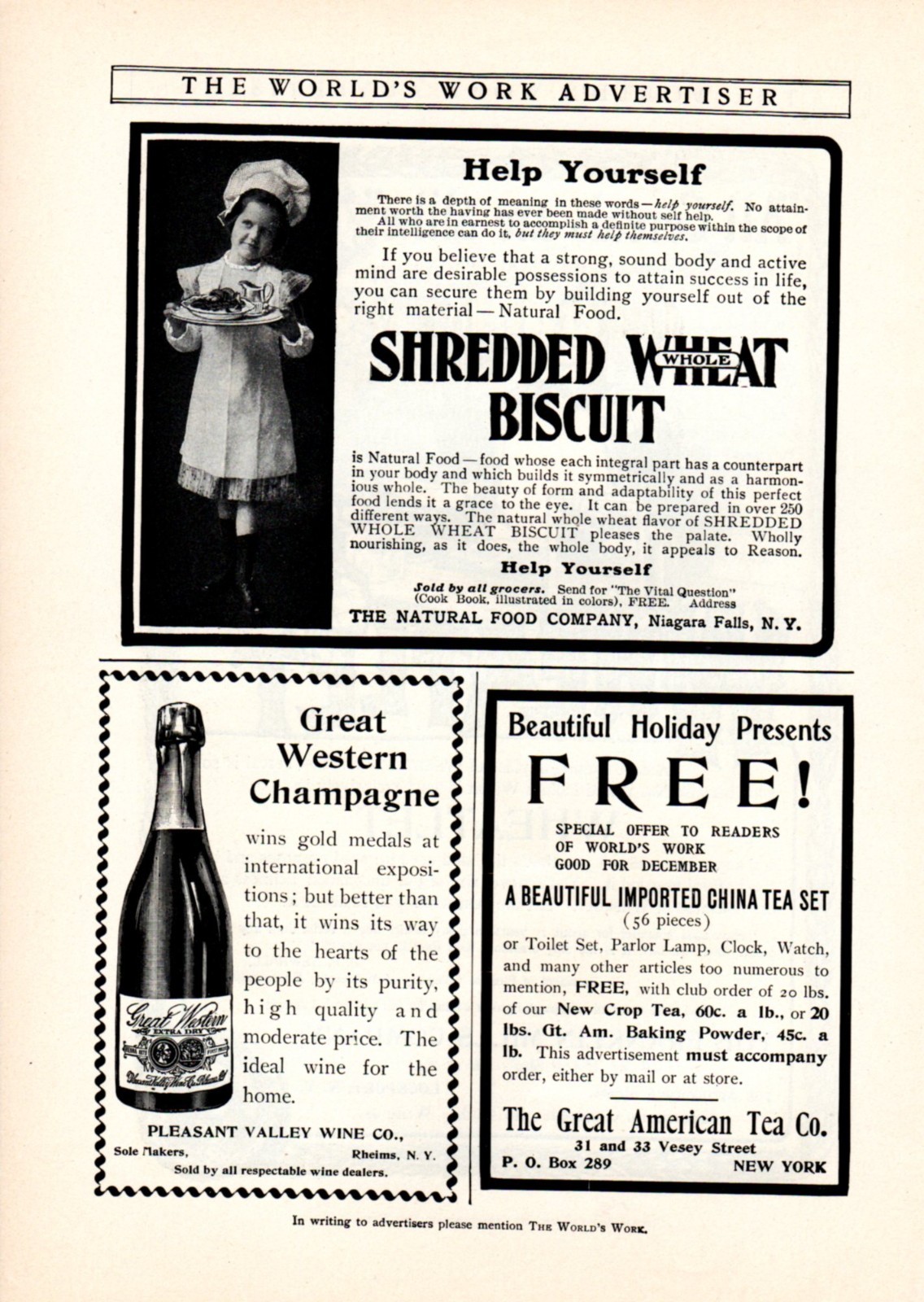 1902 ad Vintage Wheatlet Cereal Department Shopper art Girl Shredded ...
