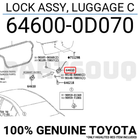 646000D070 Genuine Toyota LOCK ASSY, LUGGAGE C 64600-0D070 | eBay