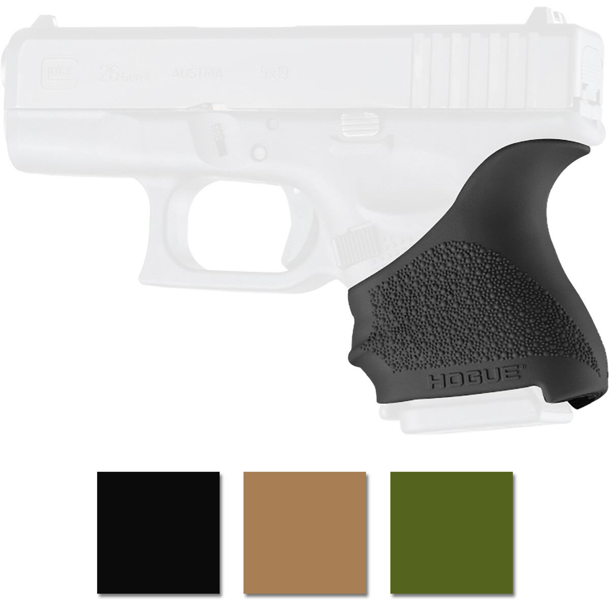 Glock 26 Gen 4 Beavertail ADHESIVE GRIPS HOGUE WRAPTER RUBBER GRIP