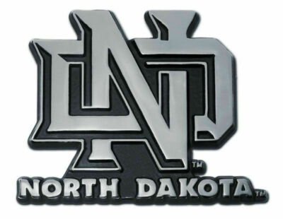 University of North Dakota "ND" Matte w/ black outline Chrome Auto ...