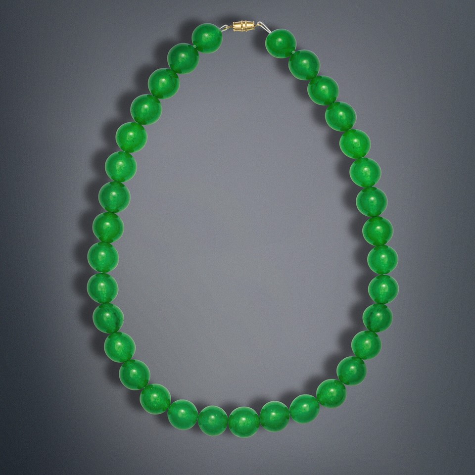 Empress Koo, Natural Burmese Ice Jade Bead Necklace, Jadeite, Emerald ...
