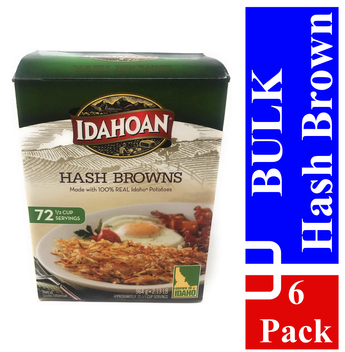 Idahoan Hash Browns 964G - 2.13LB Box - CASE OF 6 - Bulk - Foodservice ...