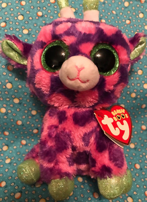 TY BEANIE BOOS "GILBERT" GIRAFFE 6 in. Purple & Pink Spotted - Retired ...