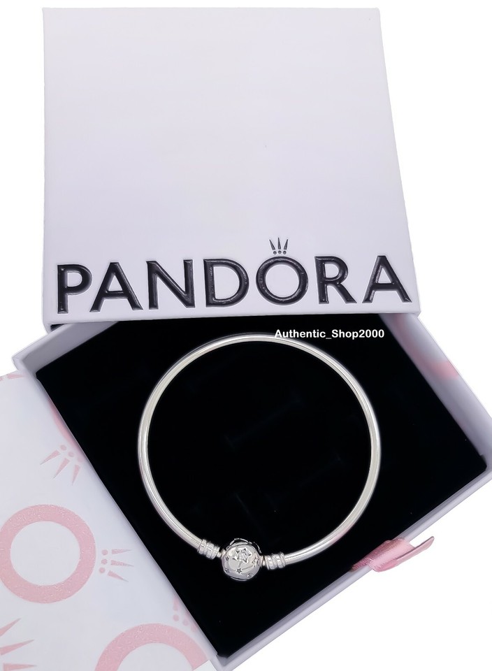 NEW 100% Authentic PANDORA 925 Silver Stars & Galaxy Bangle Bracelet ...