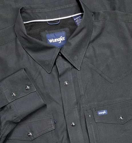 Wrangler Black Western Performance Pearl Snap Shirt Stretch 2XL Cowboy ...