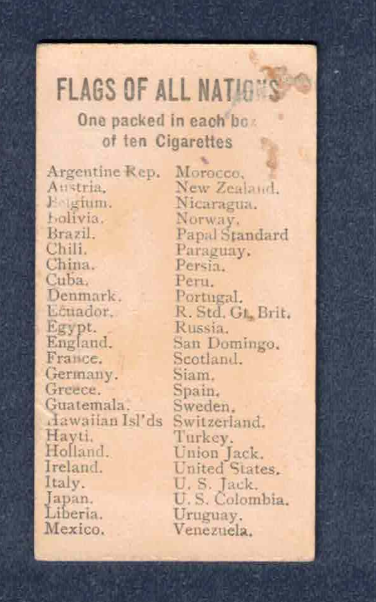 SWITZERAND 1887 N9 Allen & Ginter Flags Of All Nations (BLOCK BACK) | eBay