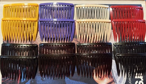 Vtg Lot 16 Goody Side Hair Comb Clips Red Yellow Purple Black Brown ...