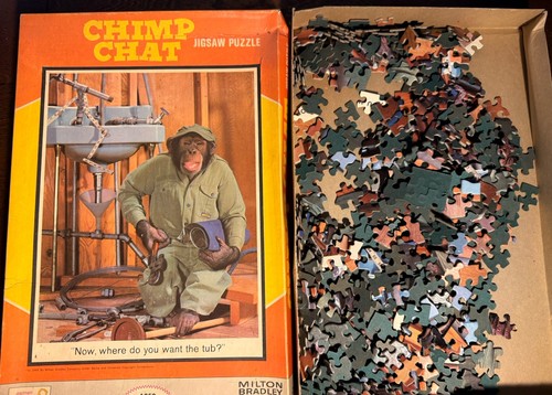 Vintage 1960s CHIMP CHAT Plumber 500 Piece JIGSAW PUZZLE COMPLETE | eBay