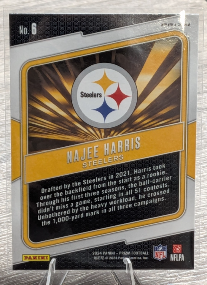 Najee Harris 2024 Panini Prizm - Hype #6 Green Wave Prizm Pittsburgh ...