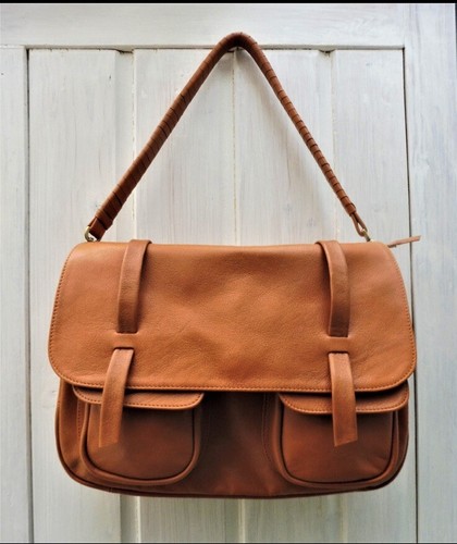 NWOT Camel Italian Leather Shoulder/Crossbody Handbag Purse with Many ...