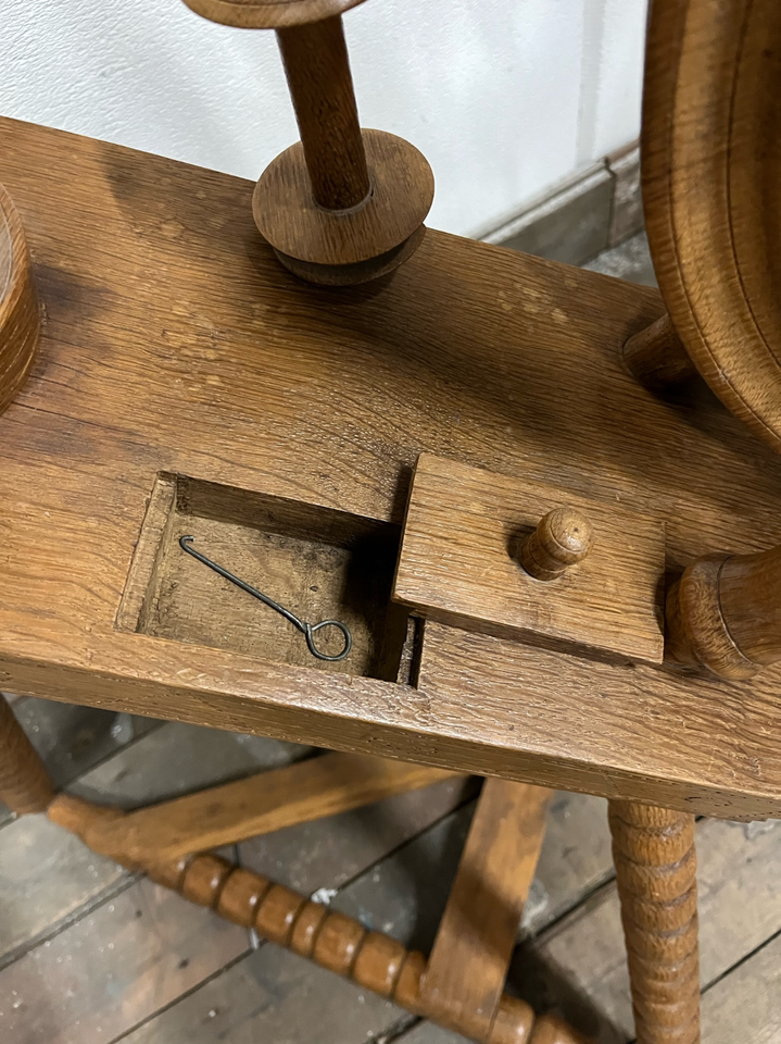 Dutch Saxony Spinning Wheel with Distaff (Mid-Century) | eBay