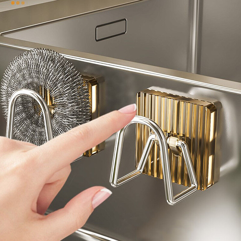 Kitchen Sponge Holder Sink Sponge Wall Shelf Hook Sponge Organizer ...