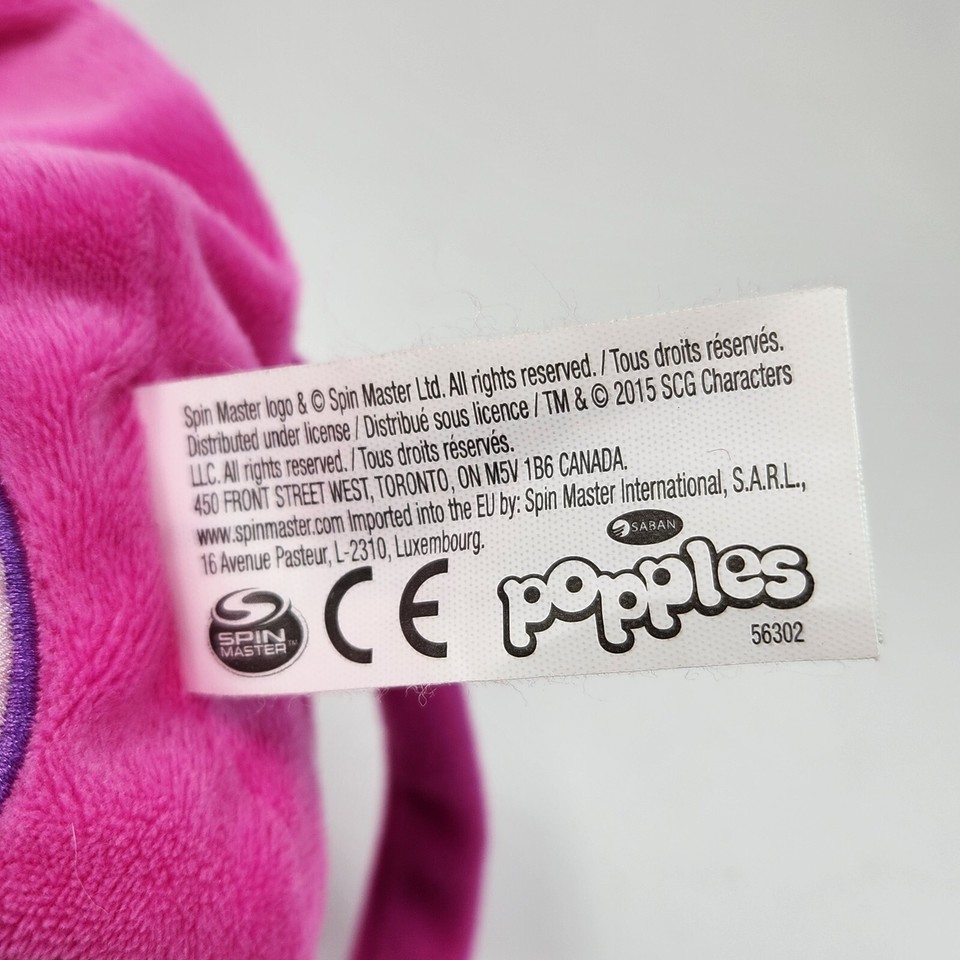 11" POPPLES SPIN MASTER BUBBLES PINK POPPLE STUFFED ANIMAL PLUSH ...