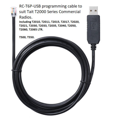 USB programming cable for Tait T2000 Series Radio T2010 T2011 T2015 ...