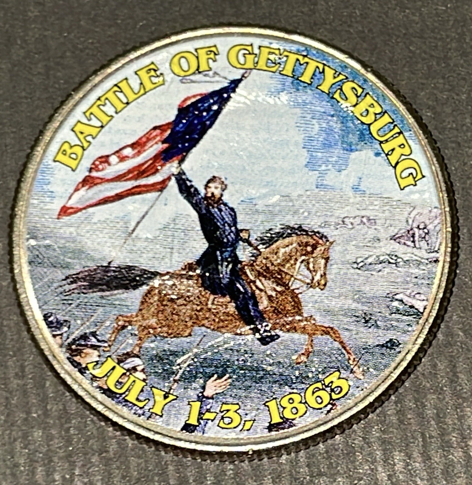 COLORIZED Civil War BATTLE OF GETTYSBURG Coin July 1863 | eBay