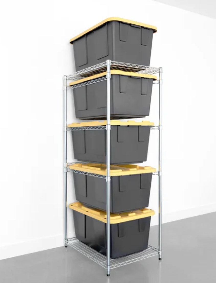 5-Tier Storage Bin Rack | Declutter & Garage Storage | NSF Cert | Heavy ...