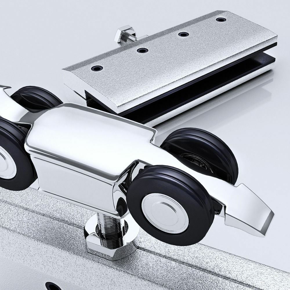 Home Sliding Door Tempered Glass Interior Rail Track System Frosted ...