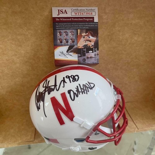 DEAN STEINKUHLER NEBRASKA 1983 OUTLAND TROPHY SIGNED SCHUTT MINI HELMET ...