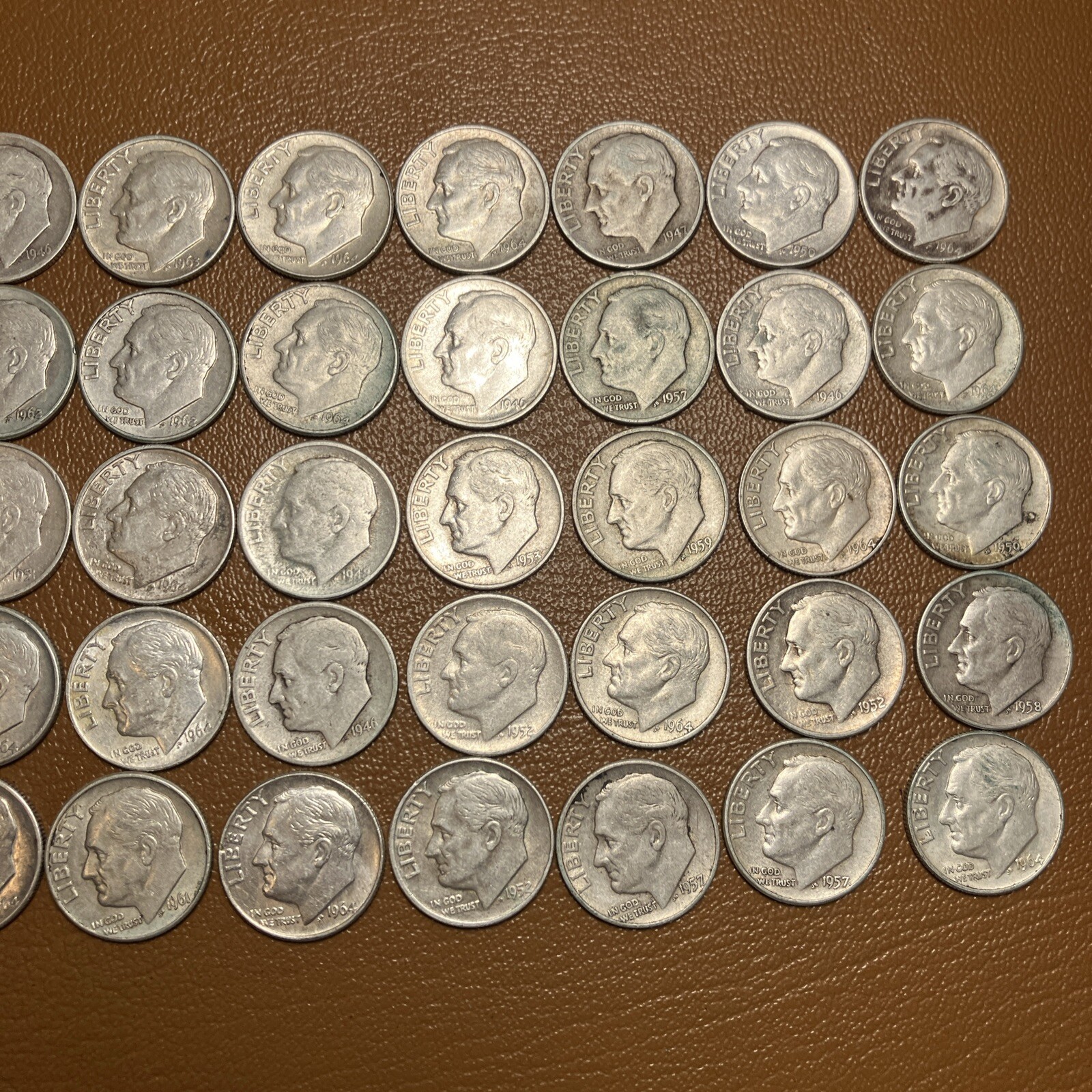 1946-1964 90% Silver Roosevelt Dimes $5 FV Junk Constitutional Silver ...
