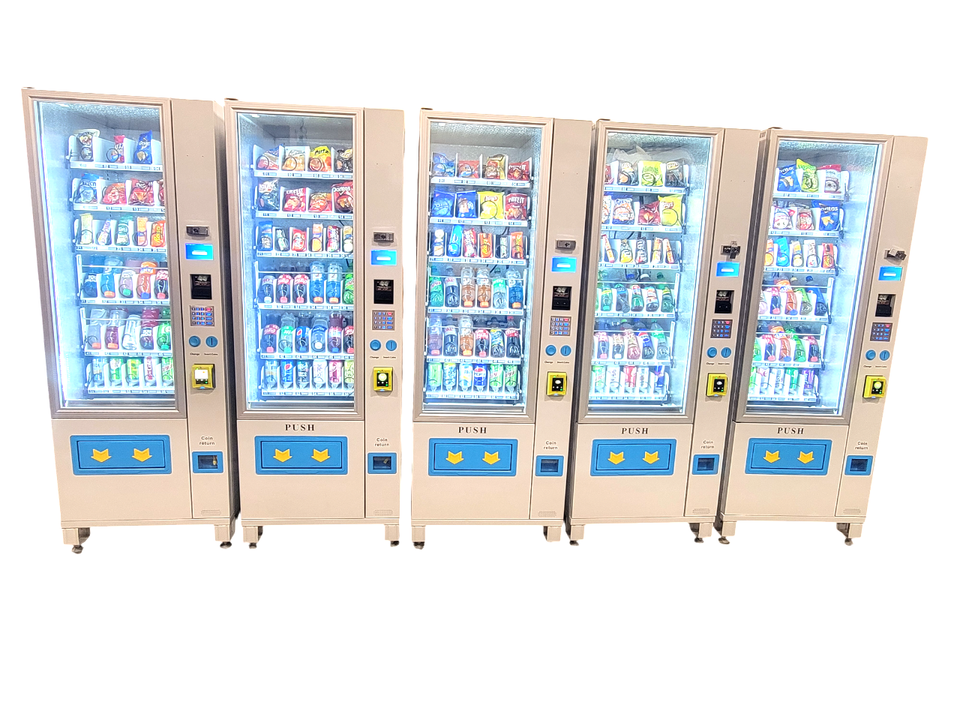 5 BRAND NEW COMBO VENDING MACHINE WITH CREDIT CARD READER NAYAX TVC-VC ...