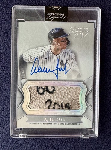 AARON JUDGE 2024 TOPPS DYNASTY 3/5 SILVER PARALLEL GAME USED BATTING ...