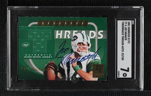 2001 Donruss Elite Throwback Threads Auto /100 Joe Namath #TT-5 SGC 7 ...