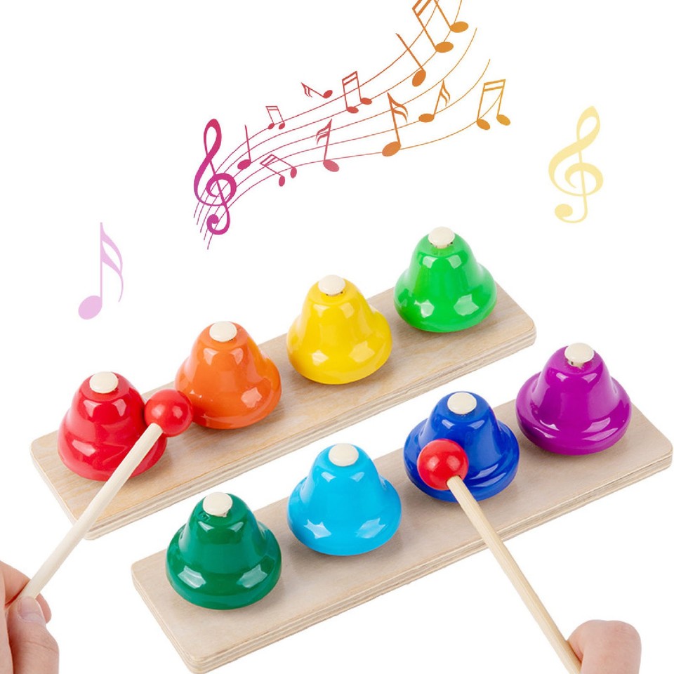 Desk Bells For Kids Bell Percussion Instrument 8 Notes Colorful Music ...