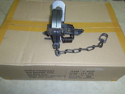 12 Duke # 1 3/4 Coil Spring Traps (1 Dozen) 0475 Bobcat Coyote Fox ...