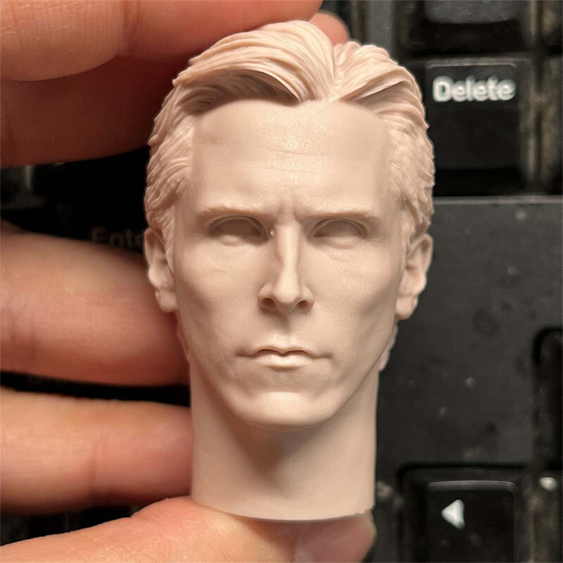 Blank 1/6 Scale Batman Christian Bale Wayne Head Sculpt Unpainted Fit ...