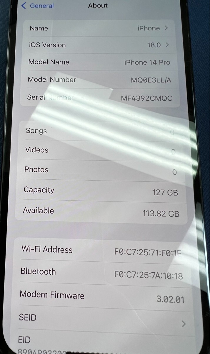 Unlocked Apple iPhone 14 Pro eSIM 128GB Deep Purple MQ0E3LL Unlocked Apple iPhone 14 Pro eSIM 128GB Deep Purple MQ0E3LL