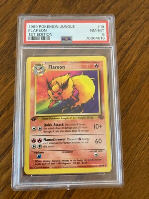 1999 Pokémon 1st Edition Jungle Flareon #19 Rare PSA 8 NM-MT | eBay