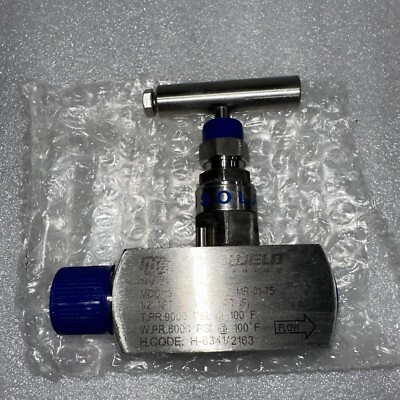MAC-WELD Machining Needle Valve NV-L-08M-08F, 316 SS , 1/2”npt 6000 Psi ...