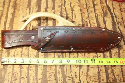 Beautiful Custom THICK leather { XL-BOWIE } knife sheath_USA.. | eBay