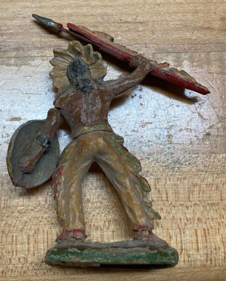 Vintage Tipple Topple Toys - Native American Indian Figure with Shield ...