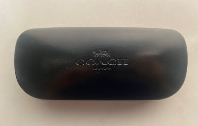 Coach Sunglass Case Black Hard Shell Snap Shut Clamshell Velvet Lined ...