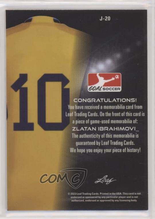2023 Leaf Goal Jersey Zlatan Ibrahimovic Zlatan Ibrahimović #J-20 | eBay