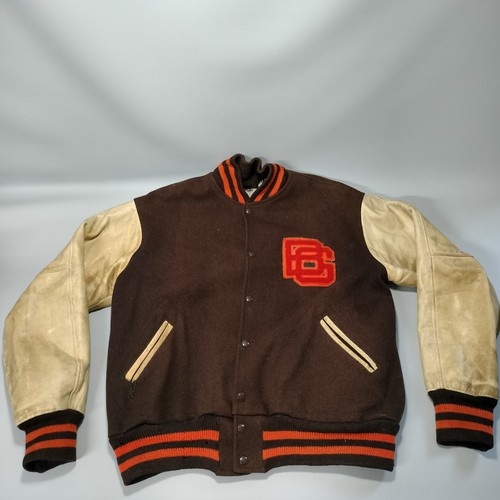 Vtg Bowling Green State University Brown Orange Letterman Varsity ...