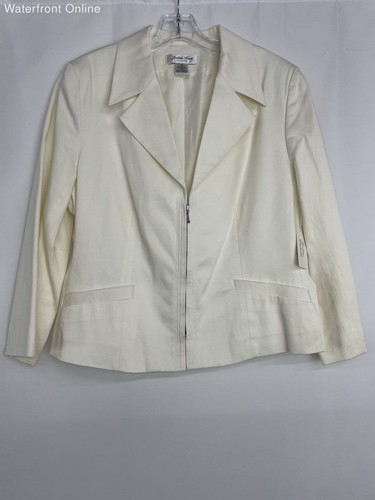 Judith Hart Collection Portofino Zip Blazer in True Milk Women's 14 NWT ...
