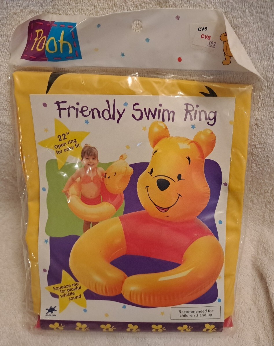Vintage New Winnie The Pooh Pool Inflatable Arm Bands & Pool Swim Ring ...