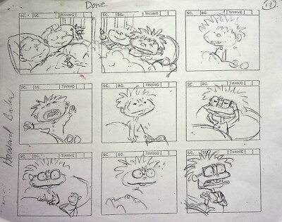 Rugrats 1991 Production Howard E. Baker SIGNED Hand Drawn Storyboard ...