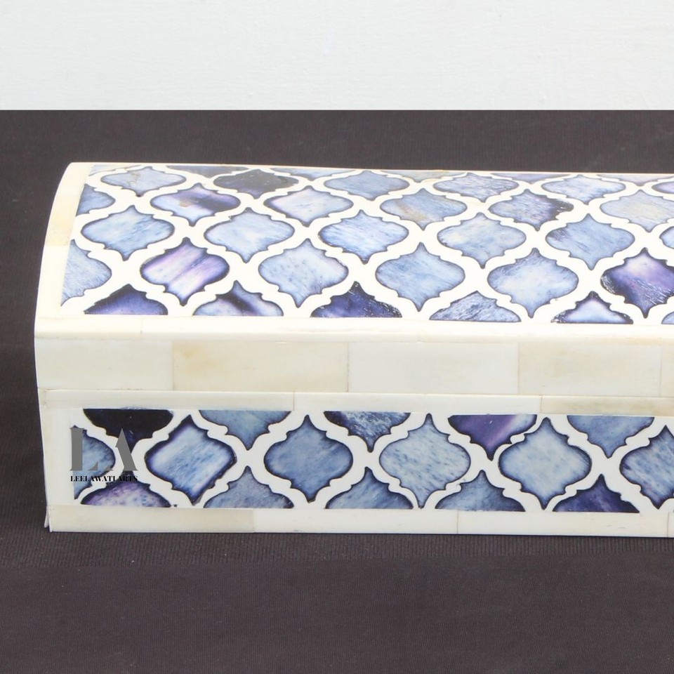 Home Décor Blue Bone Inlay Box | eBay