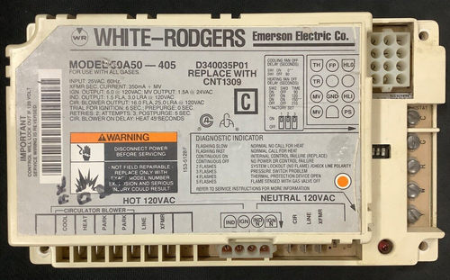 90-DAY WARRANTY 50A50-405 White-Rodgers Control Board York CNT1309 ...