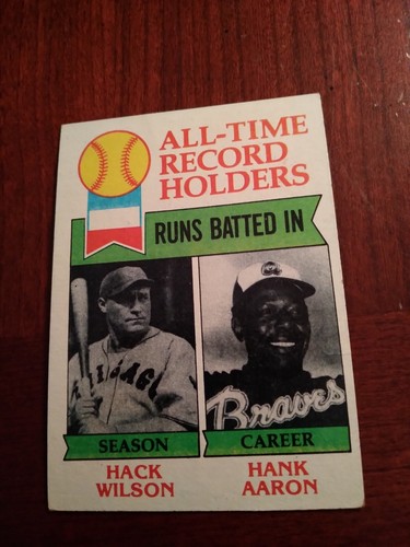 1979 Topps All-Time Record Holders Runs Batted In Hank Aaron Hack Wilson #412 | eBay