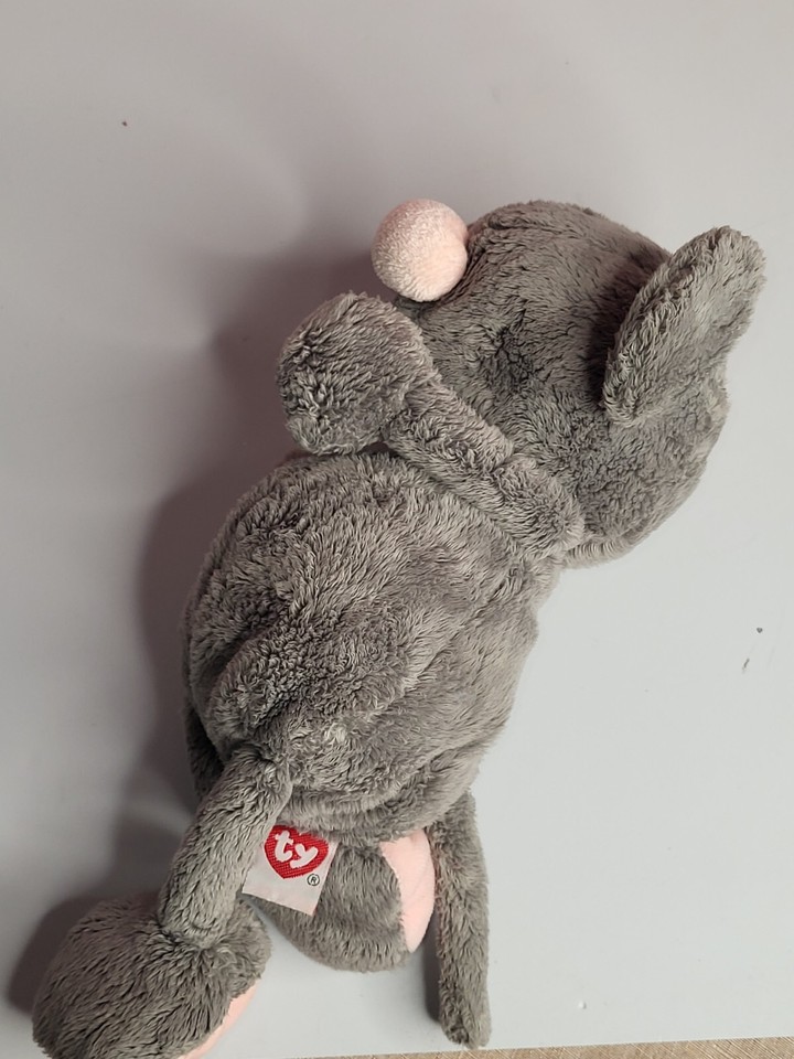 Ty Beanie Babies Classic Rocker Gray Grey Mouse pink ears Plush Stuffed ...