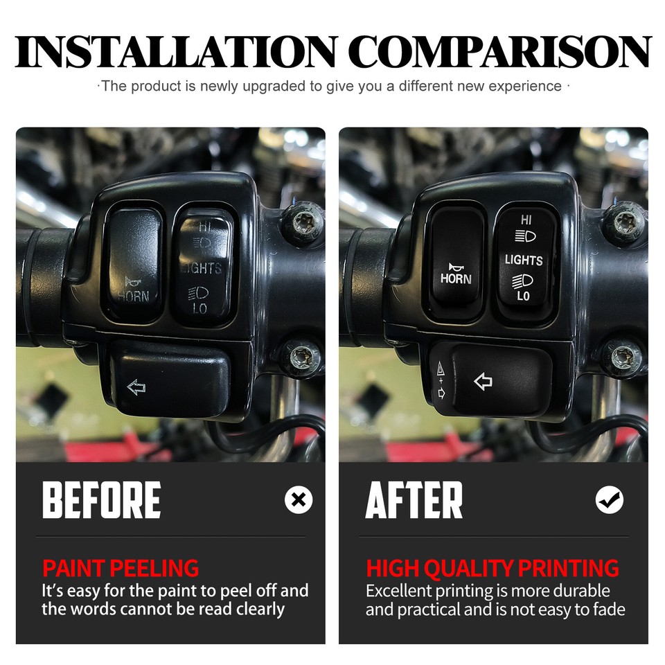 10pcs Black Hand Control Switch Buttons Caps Covers For Harley Touring ...
